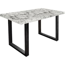 PAROLI Esstisch &raquo;Manger&laquo; in 3 Breiten und 2 Farbausf&uuml;hrungen wei&szlig; B/H/T: 140cm x 75cm x 90cm