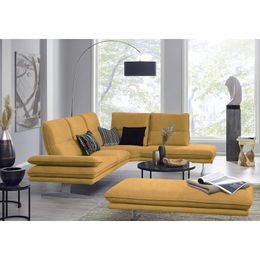 W.Schillig Ecksofa &raquo;broadway, Designsofa, mit tollem Sitzkomfort, L-Form&laquo; Sitztiefenverstellung, Kopfteil- & Seitenteilverstellung, Breite 284cm gelb 