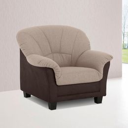 Home Affaire Sessel &raquo;CAMELITA Breite 93 cm, bequeme Armlehnen&laquo; bequem, im Landhausstil! braun MELROSE /Struktur (100% Polyester);Echtleder mit 