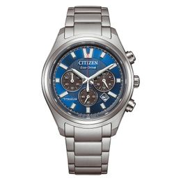 Citizen Herren Chronograph Armbanduhr, Solar, Herrenuhr, analog, Big Date, Stoppfunktion silber Einheitsgr&ouml;&szlig;e