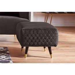Home Affaire Hocker &raquo;Oradea&laquo; passend zur Oradea-Serie braun Samtoptik (100% Polyester) B/H/T: 50cm x 44cm x 48cm, Samtoptik