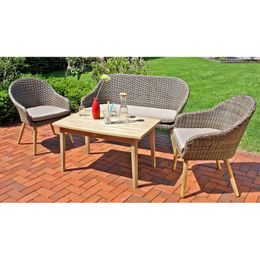 Garden Pleasure Gartenlounge-Set &raquo;PUEBLO&laquo; beige Holzwerkstoff, Polyester Einheitsgr&ouml;&szlig;e