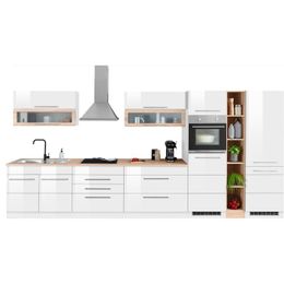 KOCHSTATION K&uuml;chenzeile &raquo;KS-Wien&laquo; Breite 430 cm, wahlweise mit E-Ger&auml;ten und Induktion wei&szlig; B/H/T: 430cm x 60cm,mit Induktion