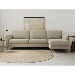 OTTO home Ecksofa &raquo;MARSEILLE (279/152cm),L-Form, Rec. rechts/links, verschiedene Bez&uuml;ge&laquo; Massivholzbeine Eiche, Landhausstil, Wellenunterfederung grau