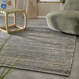 Wecon Home Teppich &raquo;Denim Feels&laquo; rechteckig 6 mm H&ouml;he handgewebt, robust, pflegeleicht, skandi, Natur, Jute, Wohnzimmer blau Jute B : 140cm 1 Stk., 