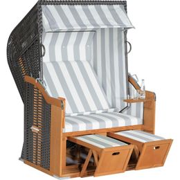 SunnySmart Strandkorb &raquo;Rustikal 250 Basic&laquo; PVC-Stoff, Metallteile wetterfest verzinkt grau Einheitsgr&ouml;&szlig;e