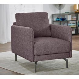 Creation BY ROLF BENZ Sessel &raquo;CR.450, Designsessel, Loungesessel&laquo; Armlehne sehr schmal, Breite 70 cm, Alugussfu&szlig; Umbragrau lila NaturLEDER OSKAR (