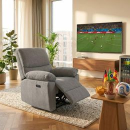 Home Affaire Relaxsessel &raquo;LANNOY, TV-Sessel, elektr. o. manuelle Relaxfunktion, USB A/C,&laquo; Sessel mit Liegefunktion 105&deg;-150&deg;, Federkernpolsterung grau