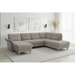 Sit & More sit&more Wohnlandschaft &raquo;Pamela U-Form, B: 292 cm, optional Schlaffunktion & Armteilverstellung&laquo; mit Federkern beige 100% Polyester B/H/T: 292cm x 
