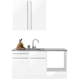 Wiho-K&uuml;chen wiho K&uuml;chen Pantryk&uuml;che &raquo;Chicago&laquo; wahlweise mit E-Ger&auml;ten, Breite 160 cm wei&szlig; B/H/T: 160cm x 60cm, ohne E-Ger&auml;te