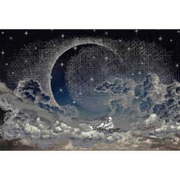 ARCHITECTS PAPER Fototapete &raquo;Atelier 47 Moon Sky 2&laquo; kontrastfarbene Details glatt Vlies, Wand, Schr&auml;ge, Decke blau Vlies B/L: 4m x 2,7m