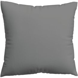 Schlafgut Kissenbezug &raquo;Premium Kissenbezug Woven Satin (1 St)&laquo; Ton-in-Ton Rei&szlig;verschluss, Fadendichte von 300tc, Uni, OEKO Tex grau Mako-Satin, Obermaterial: 