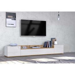 OTTO home Lowboard &raquo;BOLSENA,TV-Kommode, TV-M&ouml;bel,TV-Bank, 4 F&auml;cher und offenes Ablagefach&laquo; 1 Stk. tlg. Breite 200 cm,stehend/h&auml;ngend,Fronten Hochglanz