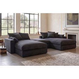 OTTO home Wohnlandschaft &raquo;Cosy Lounge U-Form, Breite 385 cm&laquo; Mega-Sofa mit Cordstoff bezogen, mit Federkern & 5 Zierkissen 100% Polyester B/H/T: 385cm