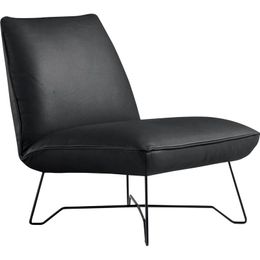 Egoitaliano Sessel &raquo;Lia Loungesessel, elegant und stylisch, toller Sitzkomfort&laquo; extravaganter Designsessel, Solit&auml;rsessel schwarz Leder &raquo;BULL&laquo; (echtes Rindsleder)