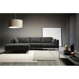 Trendmanufaktur Ecksofa &raquo;Luzi, wahlweise mit Schlaffunktion & Bettkasten., L-Form&laquo; Designsofa mit tollem Sitzkomfort, Metallf&uuml;&szlig;e schwarz, Breite 280 