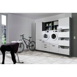 Express K&uuml;chen Schrank-Set &raquo;Arta&laquo; Komplett-Set, ohne Ger&auml;te, vormontiert, mit Soft-Close-Funktion, Stellbreite 245 cm, 9 Stk. tlg. grau Holzwerkstoff B/H/T: 240cmcm 