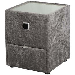 Jockenh&ouml;fer Nachtkonsole &raquo;Lancy&laquo; mit LED-Beleuchtung grau Glas, Holzwerkstoff B/H/T: 42,5cm x 53cm x 45cm, 1 Stk.