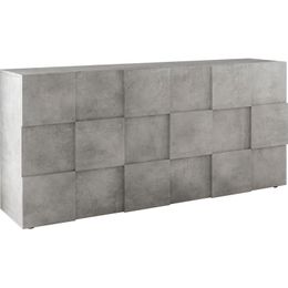Home Affaire Sideboard &raquo;Dama Breite 181, Kommode 3 T&uuml;ren, Anrichte&laquo; Front in 3D-Optik, viel Stauraum, verschiedene Farben grau B/H/T: 181cm x 84cm x 