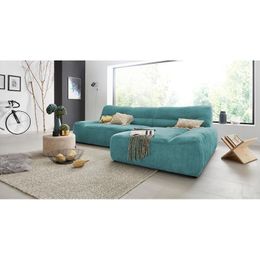 DOMO collection Ecksofa &raquo;Cesena moderne Polsterecke mit flachen Armlehnen, L-Form&laquo; fester Sitzkomfort, frei im Raum stellbar blau B/H/T: 288cm x 81cm 
