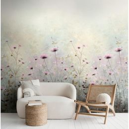 Livingwalls living walls Fototapete &raquo;The Wall 4 Flowers &ndash; Filigrane Blumenwiese Vlies-Fototapete&laquo; botanisch floral matt leicht strukturiert Filigrane Blumenwiese 