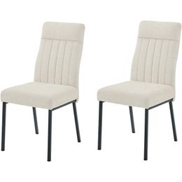 Hela 4-Fu&szlig;stuhl &raquo;CATANIA&laquo; (Set) 2 Stk.4-Fu&szlig;, Federkorb, Vierkantrohrgestell, 140kg belastbar Metall, Polyester, Stoff B/H/T: 44cm x 95cm x 63,5cm, 2 