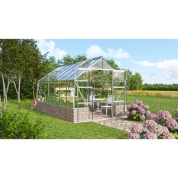 Vitavia Gew&auml;chshaus &raquo;Cassandra 11500&laquo; Alu-Profile, Trockenmauersteine, 3 mm Sicherheitsglas silber B/H/T: 257cm x 248,9cm x 447,5cm