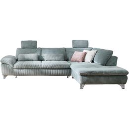 Die PlanBar Ecksofa &raquo;Ottomane MP-IN14007 L-Form, Breite 306 cm&laquo; wahlweise mit Schlaffunktion und verstellbaren Kopfst&uuml;tzen 100% Polyester B/H/T: 306cm