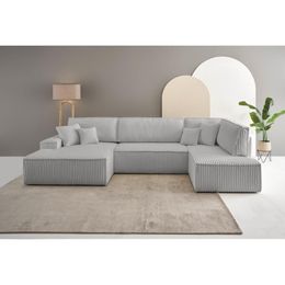 OTTO home Wohnlandschaft &raquo;FINNLEY Cord U-Form XXL 329 cm - OTTO. Verl&auml;ssliche Qualit&auml;t.&laquo; Schlafsofa, Bettkasten, in Boucl&eacute;, Struktur fein und Mega 