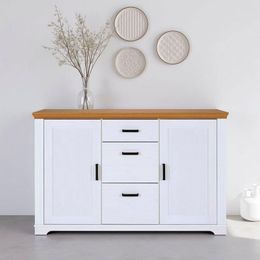 Inter Link Sideboard &raquo;Maluno, Kiefer Massivholz, Anrichte, Wohnzimmerschrank&laquo; 1 Stk. tlg. Kommode mit Soft-Close, Stauraum, BxTxH: ca. 166,4 x 48,3 x 104 cm 