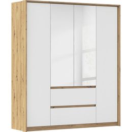 Rauch Dreht&uuml;renschrank &raquo;Mainz mit Spiegel und Passepartout&laquo; optional mit Beleuchtung, Au&szlig;ent&uuml;ren mit Push-to-Open Funktion wei&szlig; Holzwerkstoff B/H/T: 