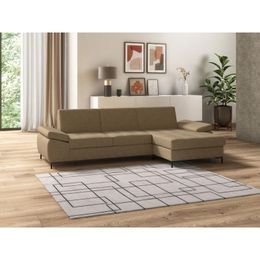 DOMO collection Ecksofa &raquo;Capelo, komfortabel, klare Linien zeichnen dieses Design aus, L-Form&laquo; mit Armteilverstellung, wahlweise mit Bettfunktion, 