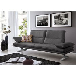 W.Schillig 2,5-Sitzer &raquo;broadway Designsofa mit hohem Sitzkomfort&laquo; Sitztiefenverstellung, Kopfteil- & Seitenteilverstellung, Breite 236cm grau 
