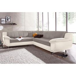 Trendmanufaktur Ecksofa &raquo;Rondo 3, zeitlos und modern, im Materialmix, L-Form&laquo; wahlweise Federkern f&uuml;r hohen Sitzkomfort, wahlweise Bettfunktion beige 