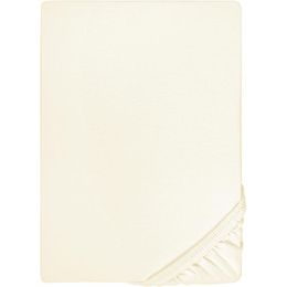 Biberna Spannbettlaken &raquo;THEA Baumwoll-Jersey mit Elasthan, 160 g/m&sup2;&laquo; Bettlaken f&uuml;r Matratzen bis 25 cm H&ouml;he, pflegeleicht, b&uuml;gelfrei beige Jersey-Elasthan, 
