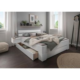 Home Affaire Nachttisch &raquo;Progress H&auml;ngetische, aus massiver Kiefer, FSC-zertifiziert&laquo; Set, 2 Stk. tlg. Bettablagen im 2tlg.Set, Made in Europe wei&szlig; B/