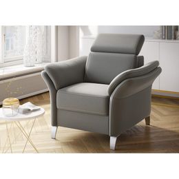 Sit & More sit&more Sessel &raquo;Vincenzo&laquo; inklusive Kopfteilverstellung grau Luxus-Microfaser,mit Kopfteilverstellung, Kopfst&uuml;tzenverstellung, B/H/T: 101cm x 84cm x 