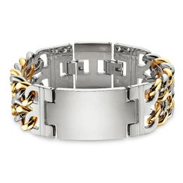 Bruno Banani Edelstahlarmband &raquo;Schmuck Geschenk breites Armband mit Platte&laquo; 21cm, Edelstahl