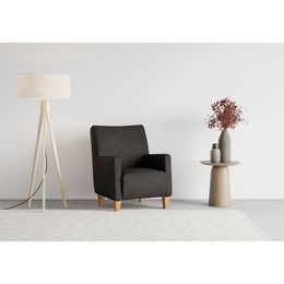 Sit & More sit&more Sessel &raquo;Bosse&laquo; mit Federkern grau Luxus-Microfaser, B/H/T: 74cm x 93cm x 81cm