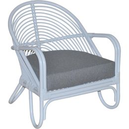 HOFMANN LIVING AND MORE Loungesessel Inklusive extra stark gepolsterten Sitzkissen, 1 Stk. tlg. Handgeflochten wei&szlig; Bezug 100% Polyester Polyester, B/
