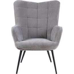 ByLiving Sessel &raquo;Uta&laquo; 1 Stk. tlg. wahlweise mit oder ohne Hocker, in Cord, Samt oder Webstoff grau 100% Polyester Cord, ohne Hocker, B/H/T: 60cm x 