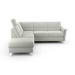 Quelle optional Schlaffunktion & Bettkasten, Federkern silber 100% Polyester B/H/T: 236cm x 89cm x 212cm, Struktur, Ottomane links,mit Bettfunktion,ohne 