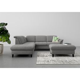 Sit & More sit&more Ecksofa &raquo;Maggiore L-Form&laquo; wahlweise mit Kopfteilverstellung, Schlaffunktion und Stauraum grau 98% Polyester, 2% Polyamid B/H/T: 261cm x 88cm 