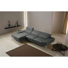 Egoitaliano Ecksofa &raquo;Princess, elegantes Designsofa mit erstklassigem Sitzkomfort, L-Form&laquo; mit Recamiere, inkl. Kopfteilverstellung, edle Designmetallf&uuml;&szlig;e schwarz