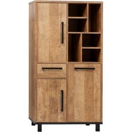 OMG Design Barschrank &raquo;Malaga&laquo; mit Soft-Close, in 2 Gr&ouml;&szlig;en Melamin Old Teak, B/H/T: 110cm x 200cm x 45cm