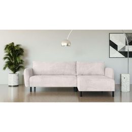 Home Affaire Ecksofa &raquo;Glandine&laquo; L-Form beige 100% Polyester B/H/T: 233cm x 82cm x 177cm, Chenille-Struktur, Recamiere rechts