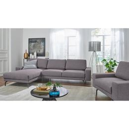 Creation BY ROLF BENZ Ecksofa &raquo;CR.450, Designecksofa, L-Form&laquo; Armlehne breit und niedrig, Alugussf&uuml;&szlig;e in umbragrau, Breite 274 cm braun Luxus-