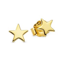 Bruno Banani Damen Paar Ohrstecker &raquo;Schmuck Geschenk Ohrschmuck Stern gelbgoldfarben vergoldet&laquo; Silber 925 (Sterlingsilber)