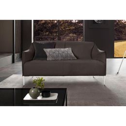 W.Schillig 2-Sitzer &raquo;sally Design Sofa mit schmalen Armlehnen, bequem und elegant&laquo; mit Metallf&uuml;&szlig;en in Chrom gl&auml;nzend, Breite 154 cm braun Longlife 