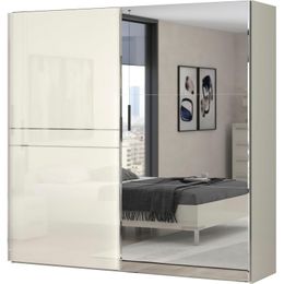 OTTO home Schwebet&uuml;renschrank &raquo;Piano, mit Einlegeb&ouml;den, Kleiderstangen, Spiegel, T&uuml;ren soft-close&laquo; in 3 Breiten, 224cm hoch, mit verchromten 